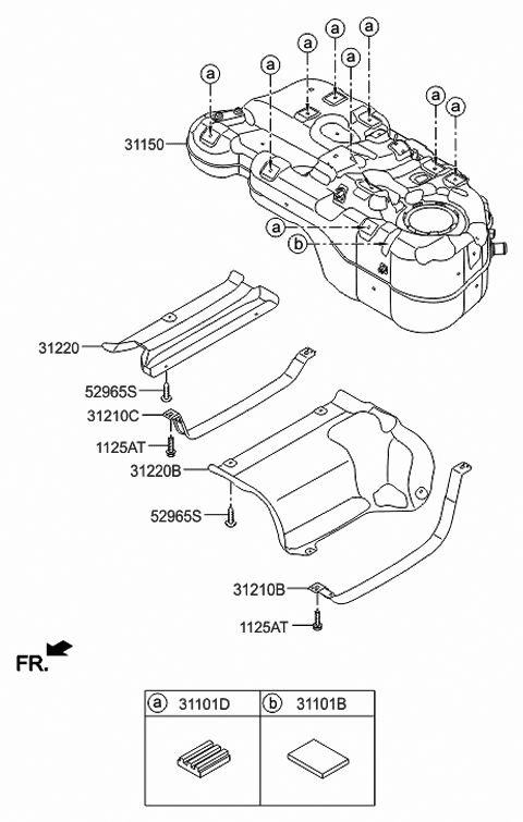 31220-D3000 Genuine Hyundai Protector-Fuel Tank