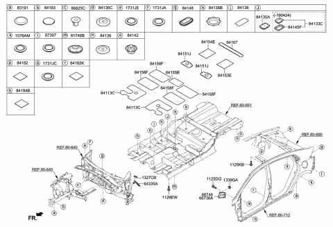 84169-G7000 Genuine Hyundai Pad-Antivibration Rear Floor Rear,RH