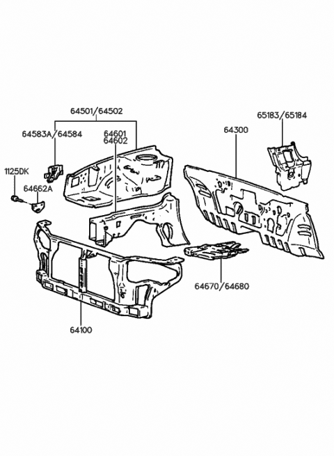 Fender Apron & Radiator Support Panel - 1994 Hyundai Elantra