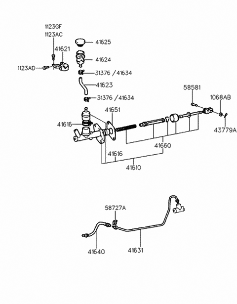 41610-29100 - Genuine Hyundai CYLINDER ASSEMBLY-CLUTCH MASTER