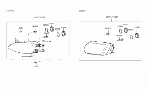Head Lamp - 1996 Hyundai Tiburon