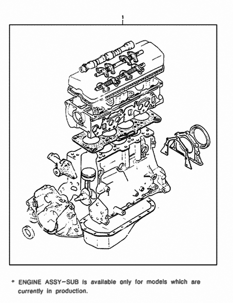 Sub Engine Assy - 1986 Hyundai Excel