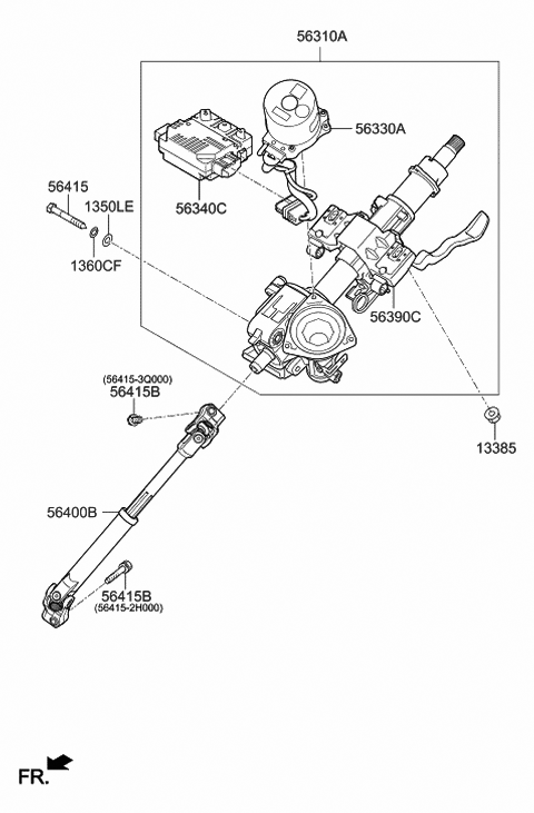 56340-G7100 Genuine Hyundai Controller Assembly-Mdps
