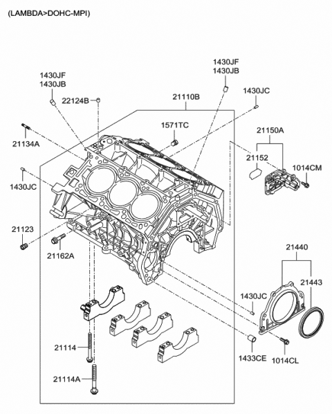 Cylinder Block - 2009 Hyundai Genesis