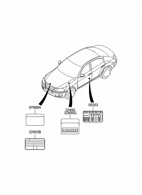 97699-3M000 Genuine Hyundai Label-Refrigerant