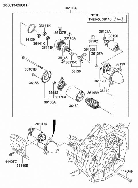 Starter - 2011 Hyundai Genesis