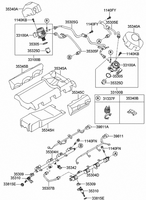 Throttle Body & Injector - 2010 Hyundai Genesis