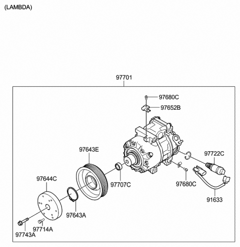 Aircon System-Cooler Line, Front - 2010 Hyundai Genesis