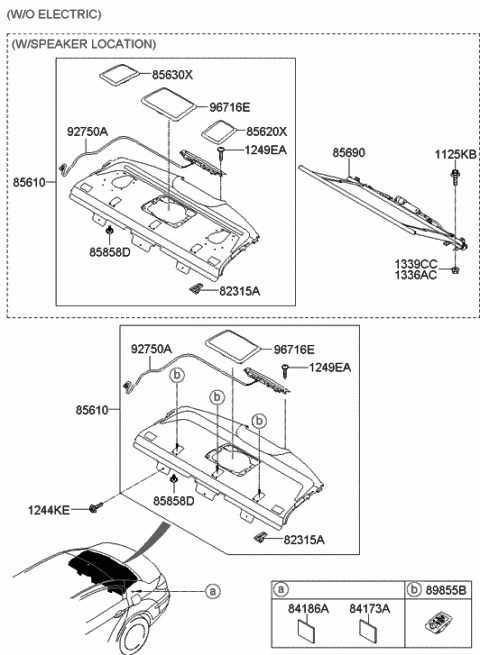 Rear Package Tray - 2009 Hyundai Genesis