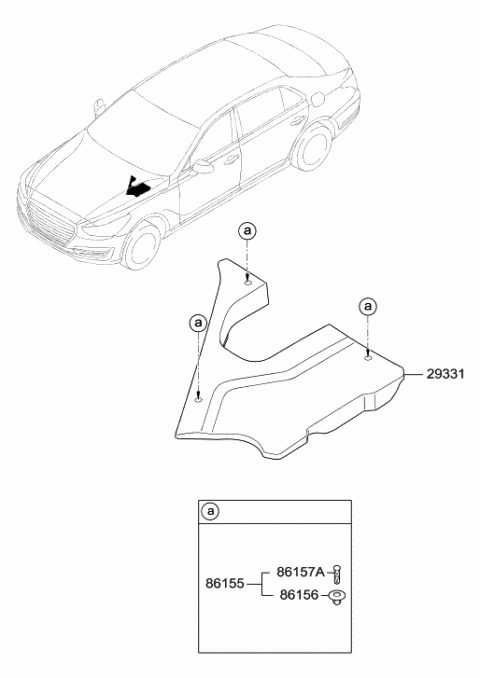 29331-D2000 Genuine Hyundai Cover-PCU