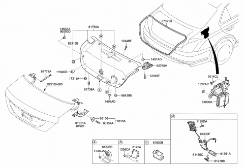 Trunk Lid Trim - 2017 Hyundai Genesis G90