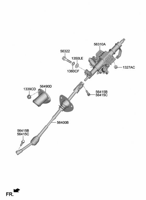56400-D2000 Genuine Hyundai Joint Assembly-Steering
