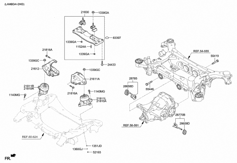 21830-B1150 Genuine Hyundai Transaxle Mounting Bracket Assembly
