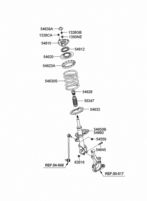 Front Spring & Strut - 2006 Hyundai Santa Fe New Body Style - Produced ...