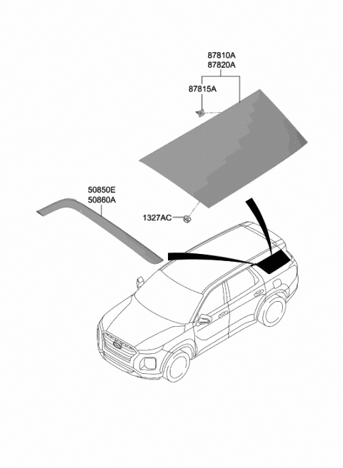 87850-S8000 Genuine Hyundai GARNISH Assembly-C.PILLAR,LH