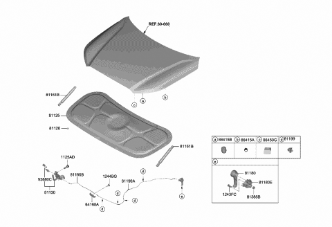 81161-S8000 Genuine Hyundai Lifter-Hood