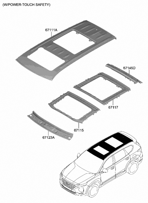 67165-S8300 Genuine Hyundai Ring Assembly-SUNROOF REINF RR