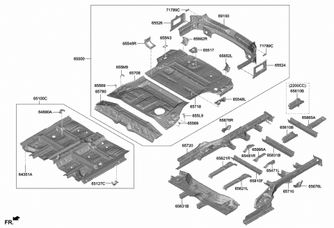65662-S8000 Genuine Hyundai REINF-RR Floor Back,RH