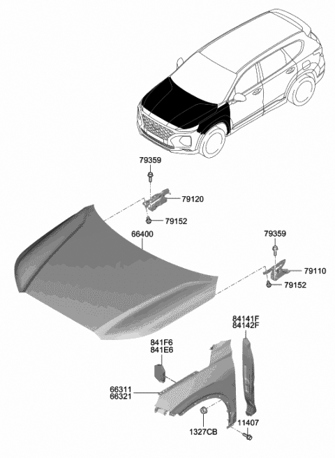 66311-S8000 Genuine Hyundai Panel-Fender,LH