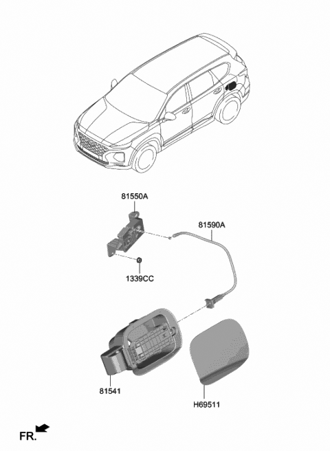 81590-S8000 Genuine Hyundai Catch Assembly-Fuel Filler Door