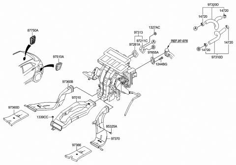 97510-2F200 Genuine Hyundai Grille Assembly-Air Extractor