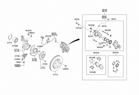 58162-1H000 Genuine Hyundai Rod Assembly-Guide(B)