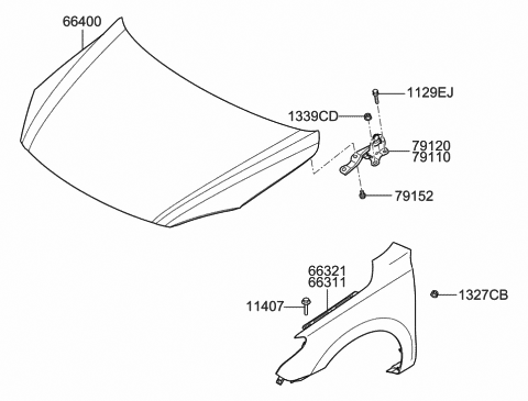 66321-2L010 Genuine Hyundai Panel-Fender,RH
