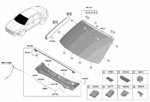 86110-L0030 Genuine Hyundai Windshield Glass Assembly