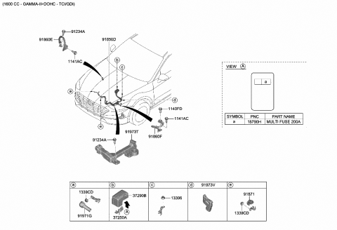 91850-L0210 Genuine Hyundai Wiring Assembly-Battery