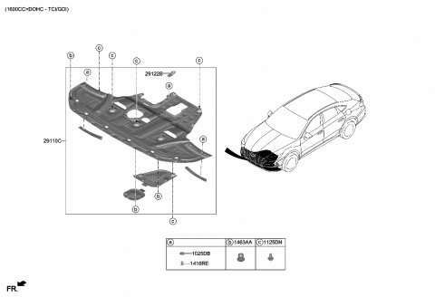 29110-L0200 Genuine Hyundai Panel Assembly-Under Cover