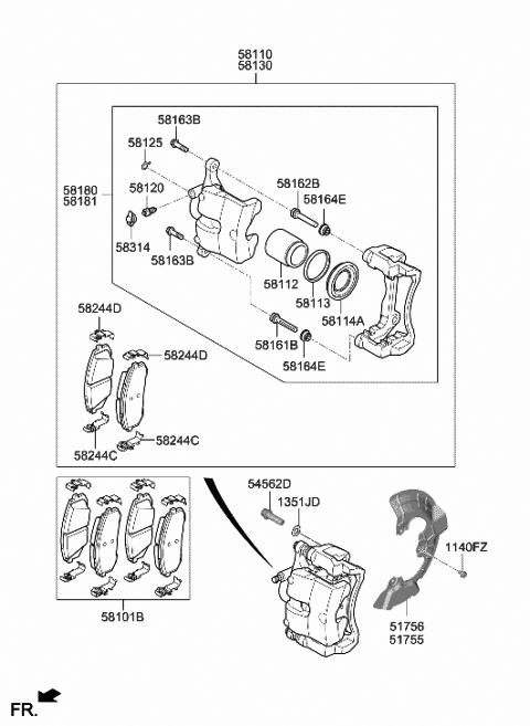 51755-L1000 Genuine Hyundai Cover-FR Brake Disc Dust LH