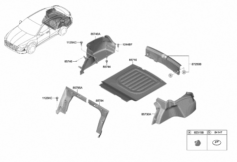 85740-L0000-NNB Genuine Hyundai Trim Assembly-Luggage Side RH