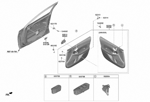 82610-L1000-NNB Genuine Hyundai Door Inside Handle Assembly,Left
