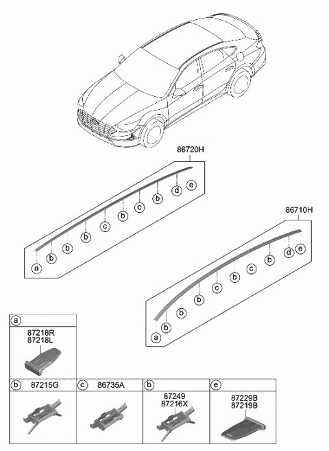 87235-L1000 Genuine Hyundai Clip-Roof MOULDING