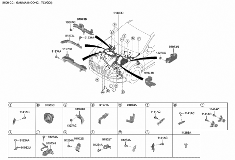 91400-L0040 Genuine Hyundai Wiring Assembly-Control