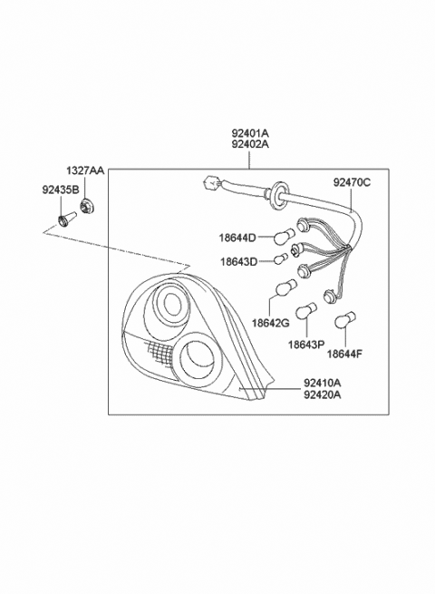 92401-2C020 Genuine Hyundai Lamp Assembly-Rear Combination,LH