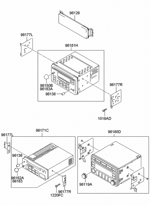 96156-2C100 Genuine Hyundai Bracket-Radio Mounting,RH