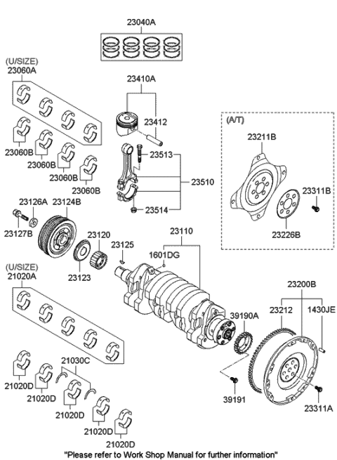 23060-23530 Genuine Hyundai Bearing Pair Set-C/R