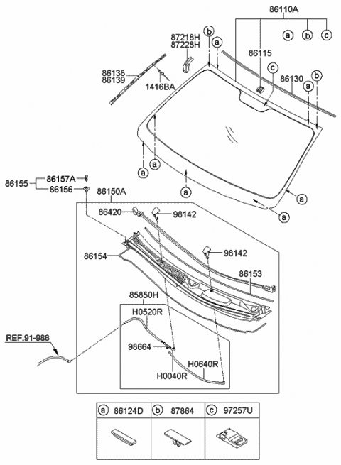 86110-2M530 Genuine Hyundai Windshield Glass Assembly