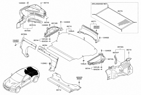 85745-2M500-CH Genuine Hyundai Tray-Lugg Side,RH