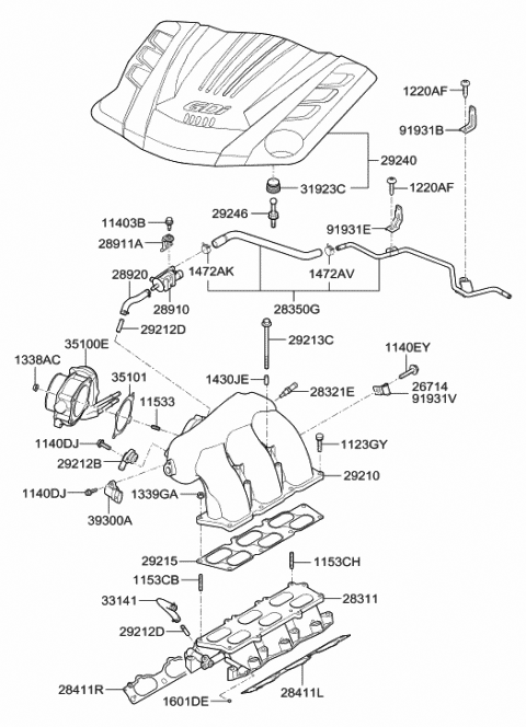 39300-84400 Genuine Hyundai Sensor-Boost Pressure