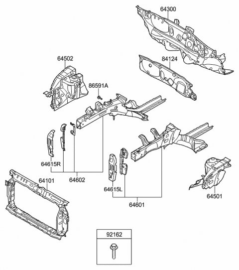 Fender Apron & Radiator Support Panel - 2017 Hyundai Accent