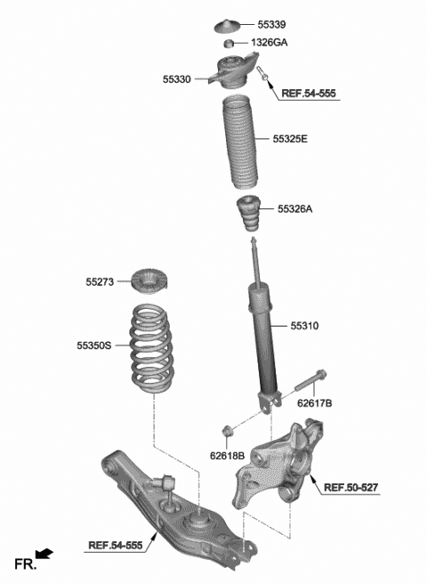 55334-M5000 Genuine Hyundai Rear Spring Pad,Upper