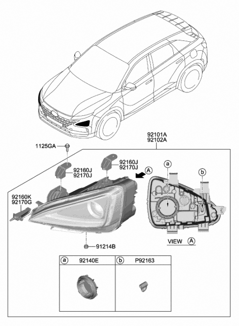 92152-M5000 Genuine Hyundai BRKT-Head Lamp,RH