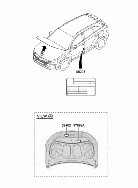 97699-M5090 Genuine Hyundai Label-Refrigerant