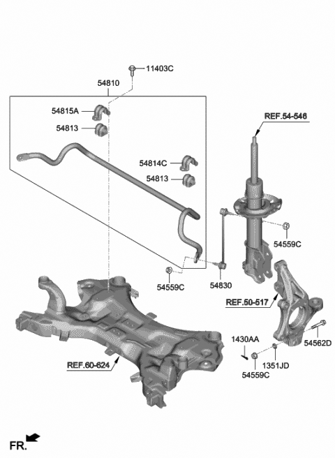 54813-D3000 - Genuine Hyundai BUSH-STABILIZER BAR