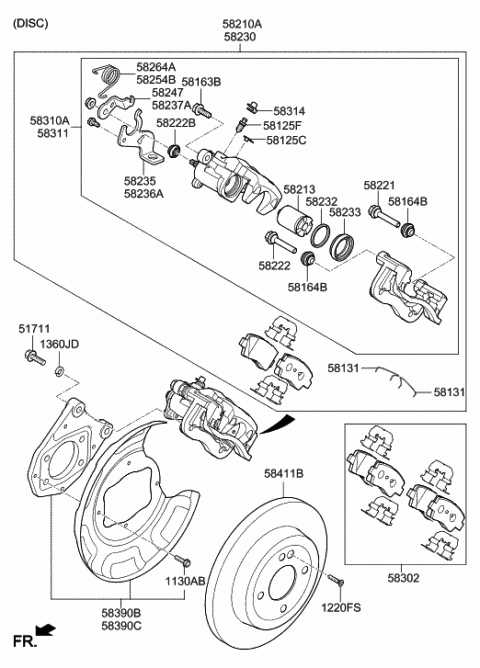 58302-H9A10 Genuine Hyundai Rear Disc Brake Pad Kit