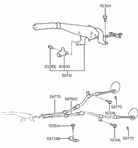 59710-23020-AQ Genuine Hyundai Lever Assembly-Parking Brake