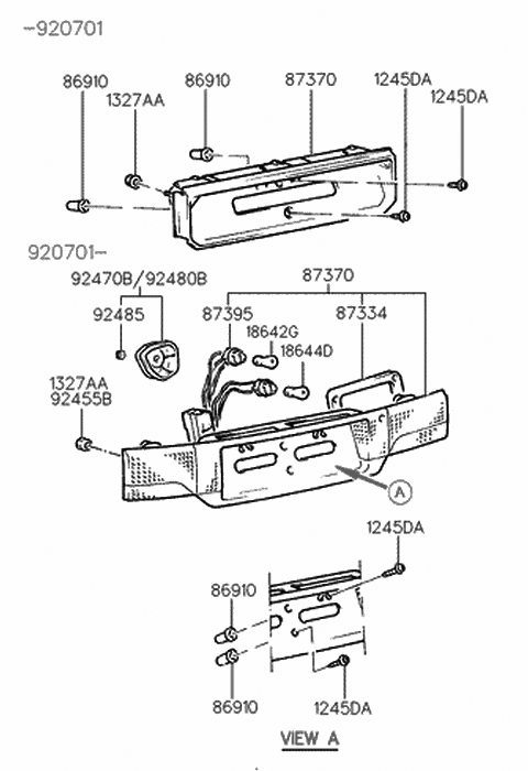 87370-23000-CA Genuine Hyundai Moulding-Back Panel