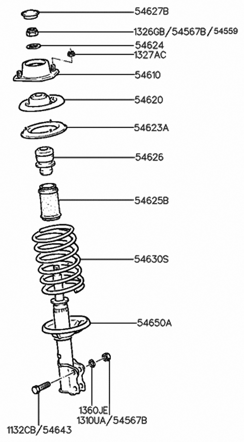 54620-24001 Genuine Hyundai Spring,Upper Seat Assembly